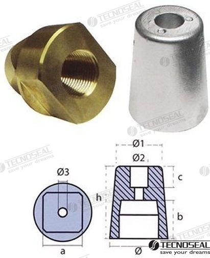 CONICAL PROPELLER NUT WITH SQUARE INNER - Price: €204,00