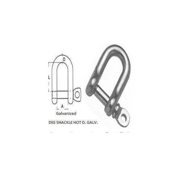 DEE SHACKLE HOT D. GALV. 18MM - Price: €8,00