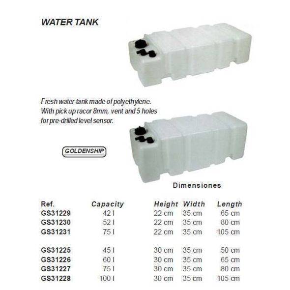 WATER TANK 22C 52L – Poseidon Marine